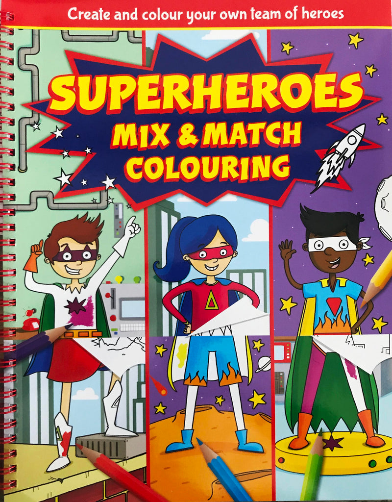 Mix and Match Colouring: Superheroes – DiskontoBooks